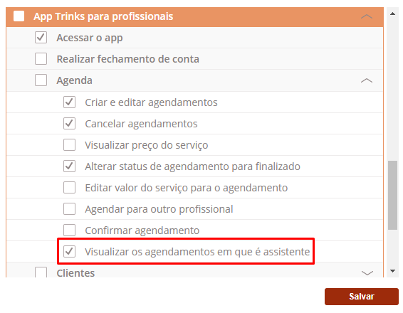 Agenda e Agendamentos através do Aplicativo Trinks Profissional